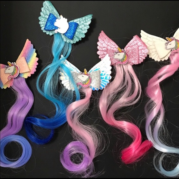 Accessories | Unicorn Wing Princess Glitter Hair Clips | Poshmark